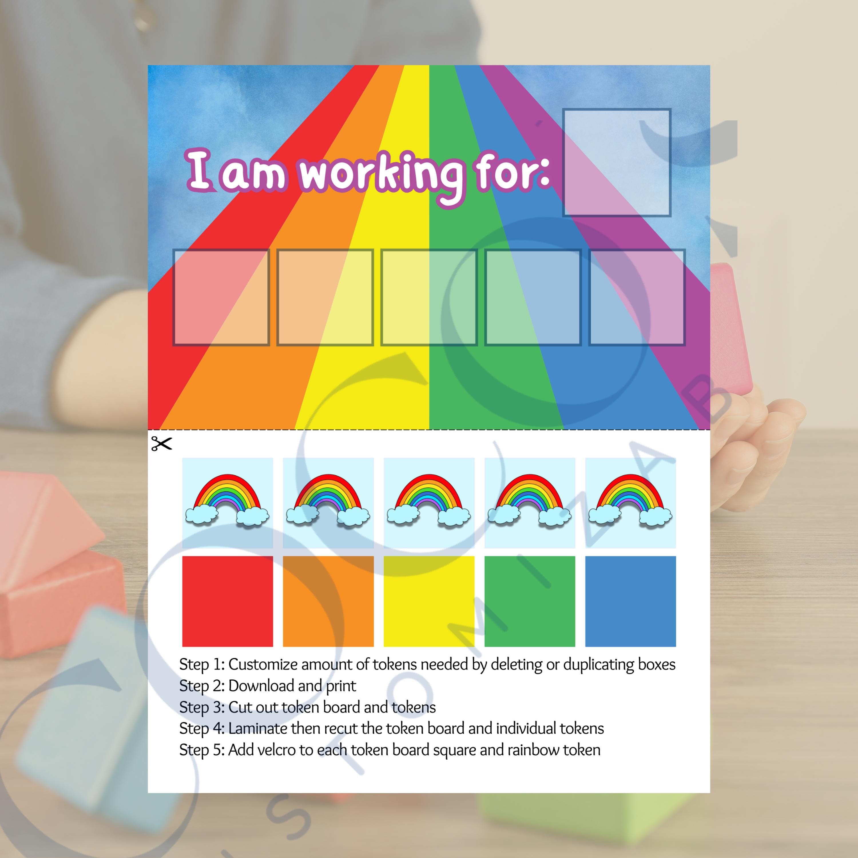Rainbow Token Board: Customizable Reward Chart for ABA & Special Ed ...