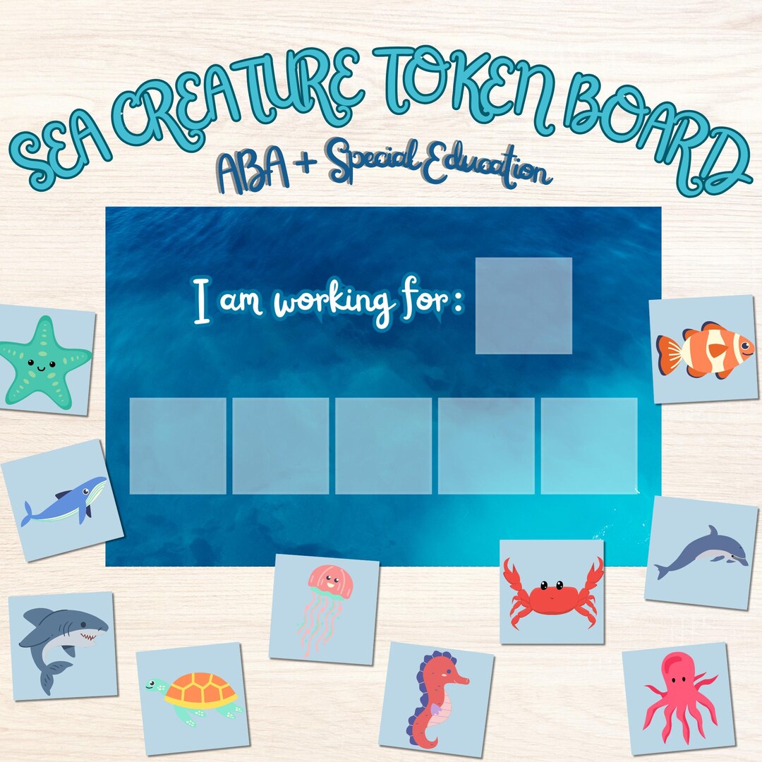 Sea Creature Token Board: Visual Reward Chart (printable PDF) - Etsy