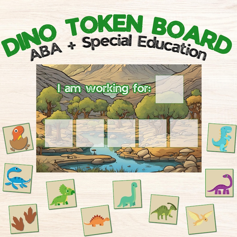 Dinosaur Themed Token Board | ABA Materials | Positive Reinforcement ...
