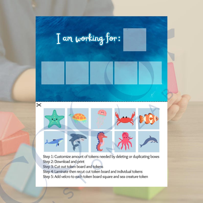 Sea Creature Token Board: Visual Reward Chart (printable PDF) - Etsy