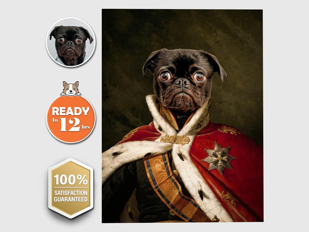 Grand Duke, Viscount Noble Custom Pet Digital Portrait, Personalized ...