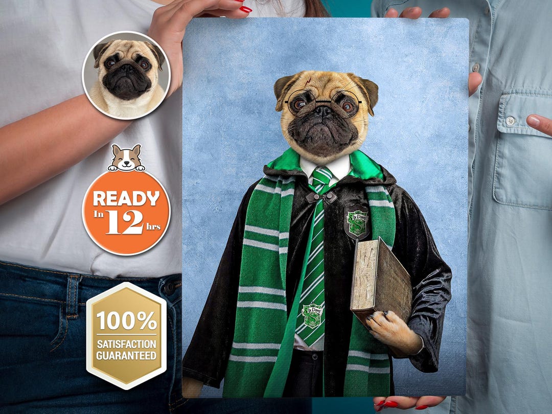 Harry Doggo Wizard Slydawg Parody Pet Custom Canvas, Personalized Pet ...