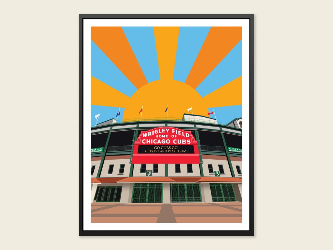 Wrigley Field Poster: Chicago Cubs Baseball Art Print - Etsy