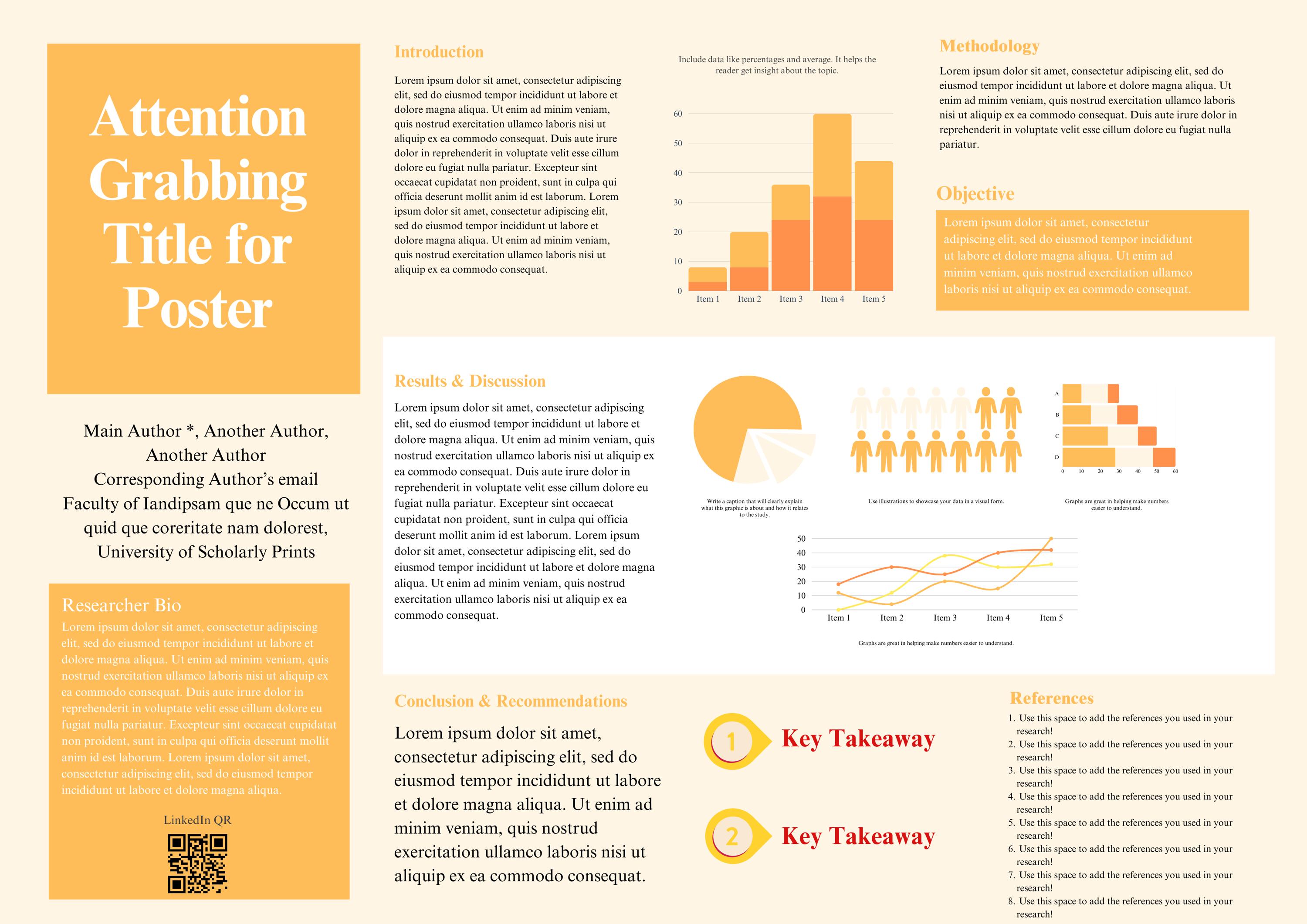 Yellow Academic Poster for Showcasing Your Research|canva Template|a0 ...