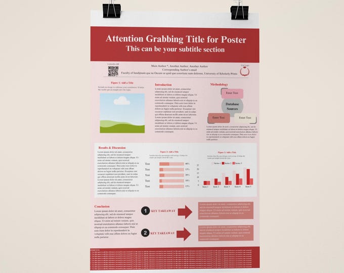 Red Academic Poster for Showcasing Your Research | Canva Template | A0 ...