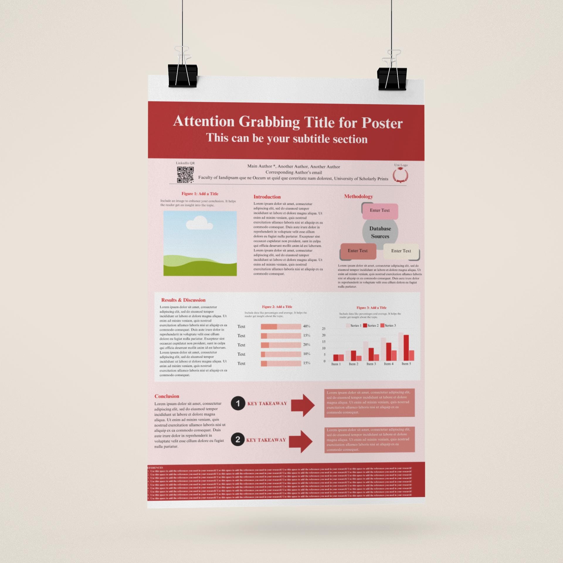 Red Academic Poster for Showcasing Your Research | Canva Template | A0 ...