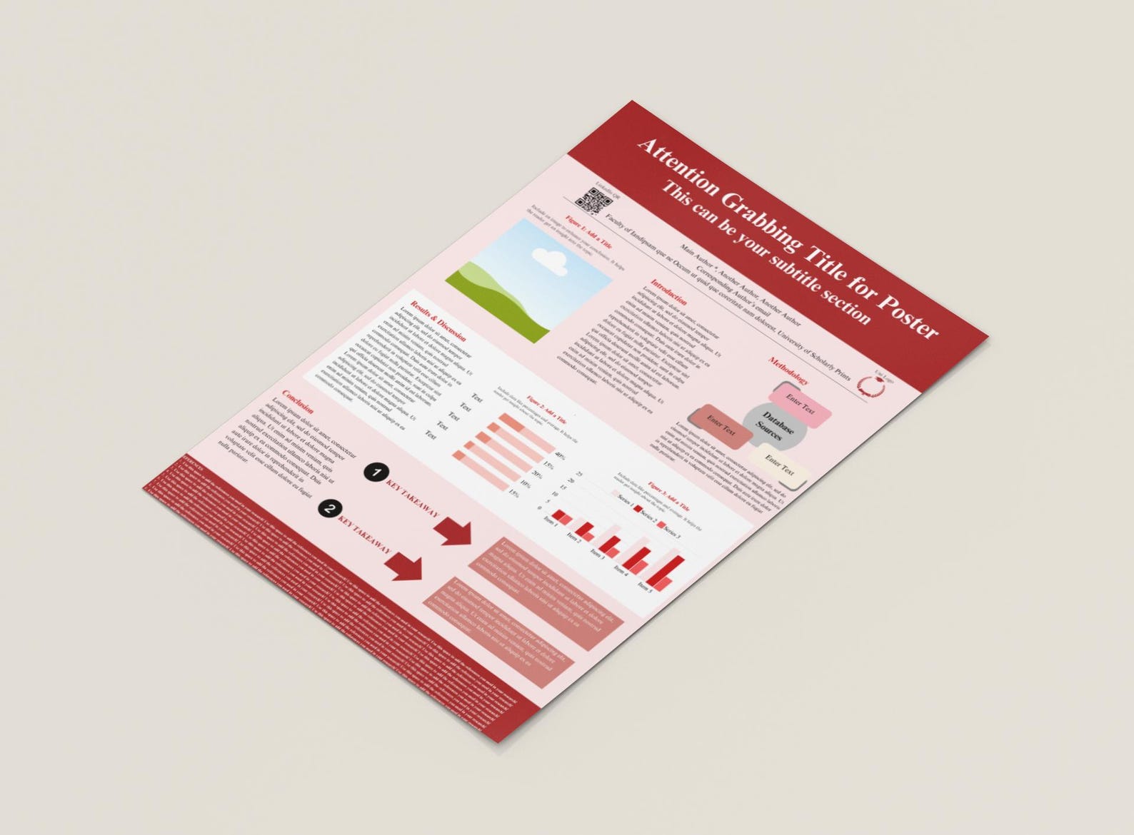 Red Academic Poster for Showcasing Your Research Canva Template A0 ...