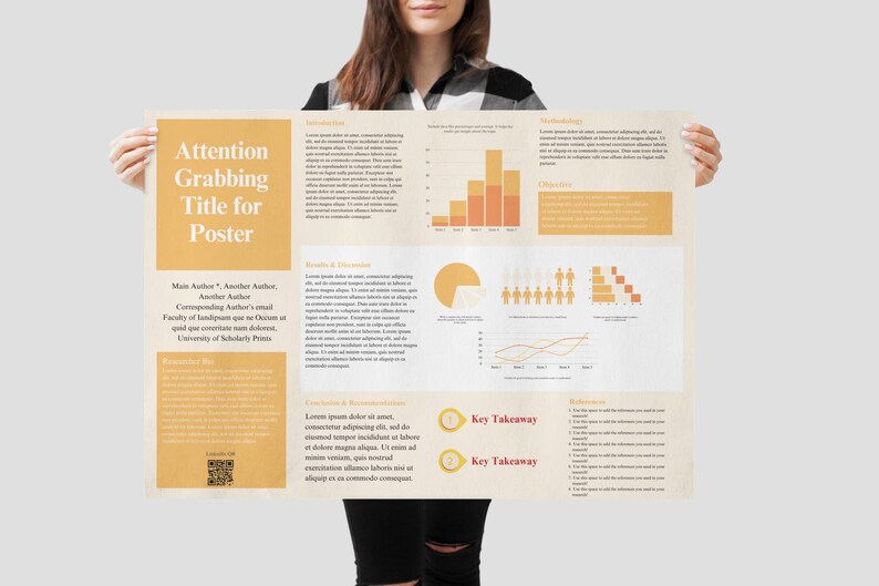 Yellow Academic Poster for Showcasing Your Research|canva Template|a0 ...