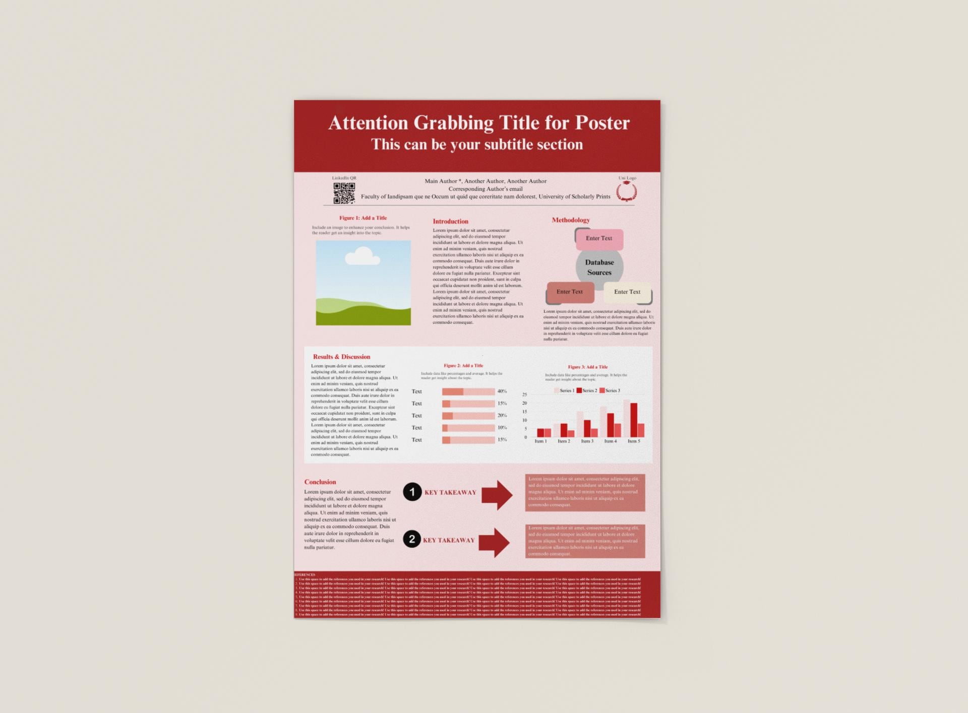 Red Academic Poster for Showcasing Your Research Canva Template A0 ...