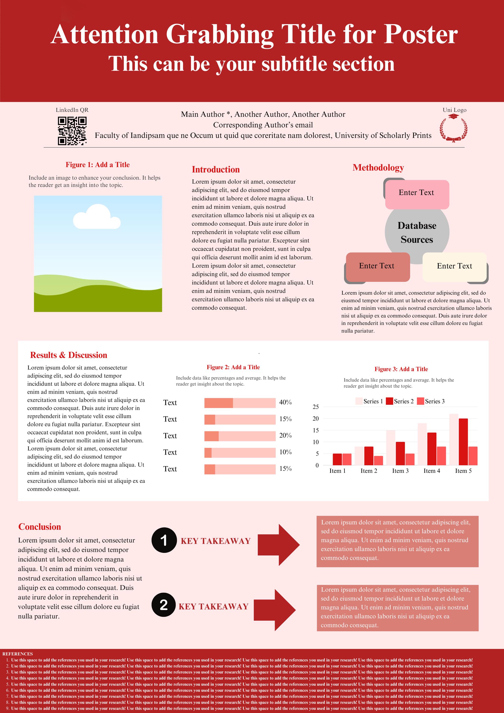 Red Academic Poster for Showcasing Your Research | Canva Template | A0 ...