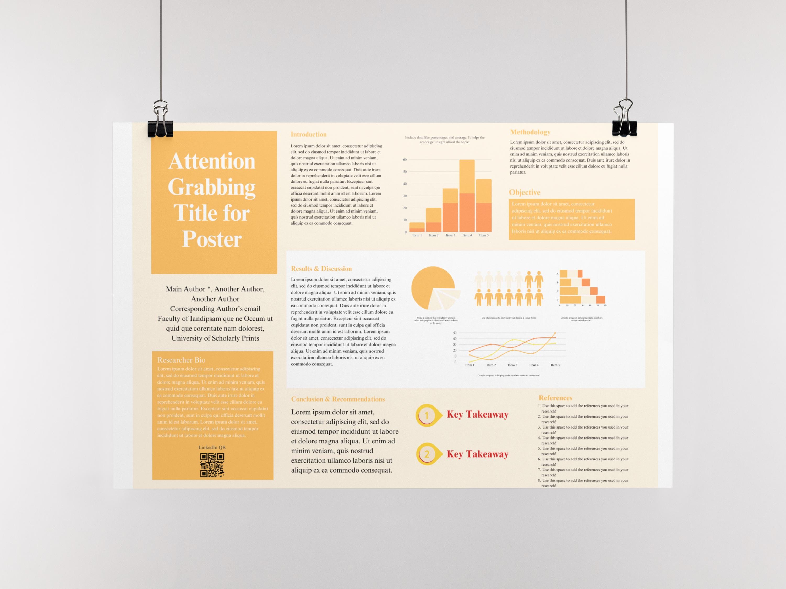 Yellow Academic Poster for Showcasing Your Research|canva Template|a0 ...