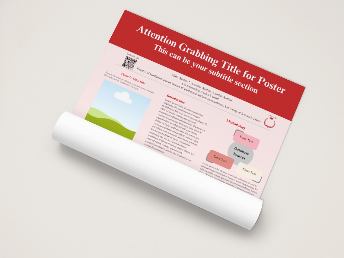 Red Academic Poster for Showcasing Your Research | Canva Template | A0 ...