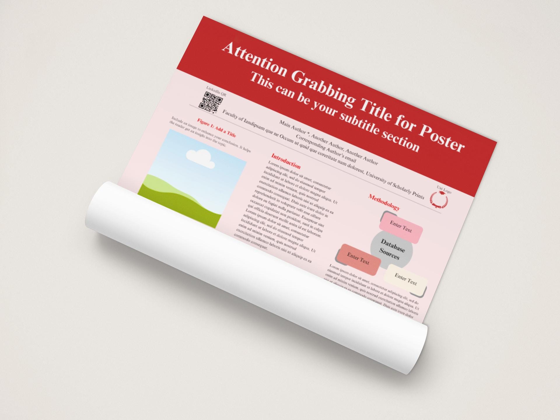 Red Academic Poster for Showcasing Your Research | Canva Template | A0 ...