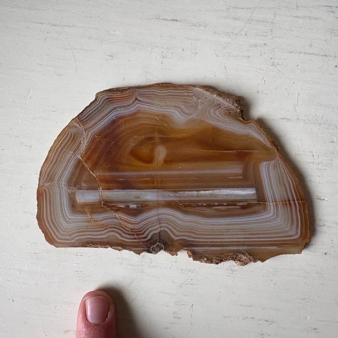 Agate Slice - Pretty Banded Stone - Mineral Speciman - Etsy