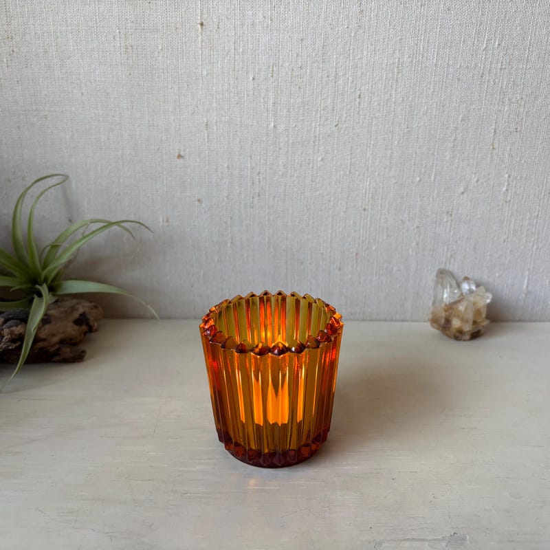 70s Amber Votives - Etsy
