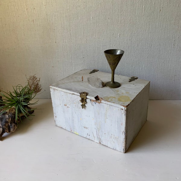 White Distressed Box - Etsy