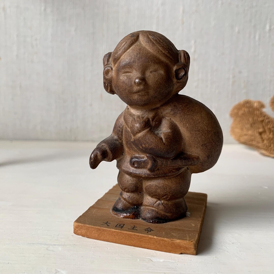 Vintage Japanese Kami Statue - Antique Okuninushi No Mikoto Ceramic and ...