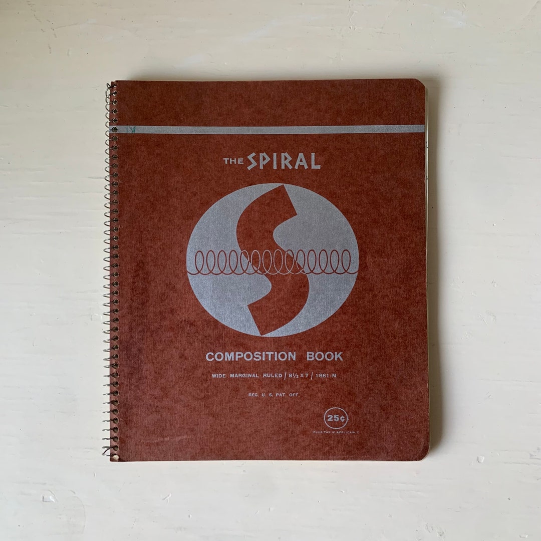 Vintage Spiral Composition Book Mostly Unused - Brown Covers Spiral ...