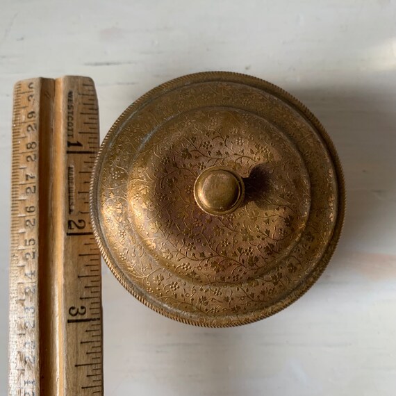 Antique Embossed Gold 1890s Puff Box - Trinket Box - … - Gem