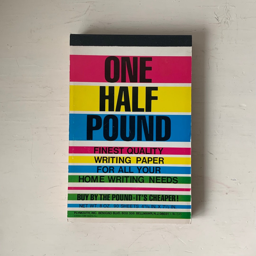 Vintage Colorful Paper Pad - One Half Pound Graphic Stripes - Good ...
