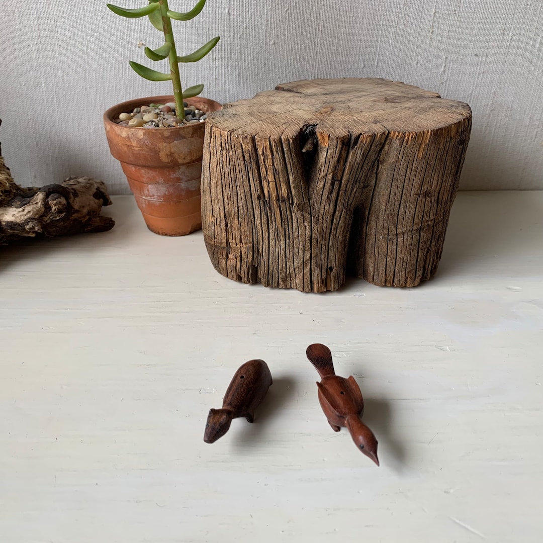 Vintage Wood Miniature Animals Carved Teak Wooden Animal Beads Polished ...