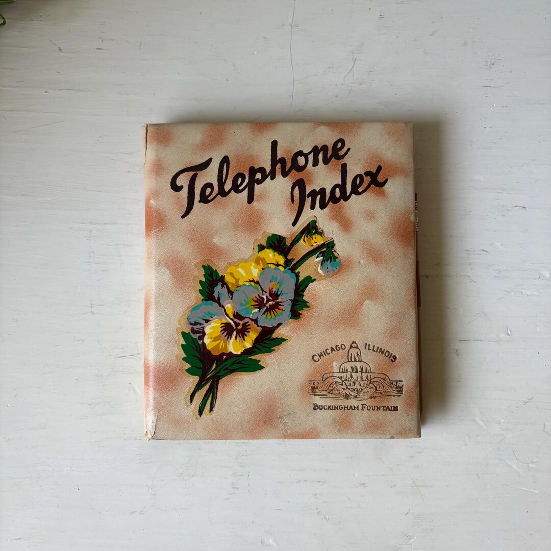 Vintage Unused Telephone Index Book With Attached Gold Pencil - Name ...