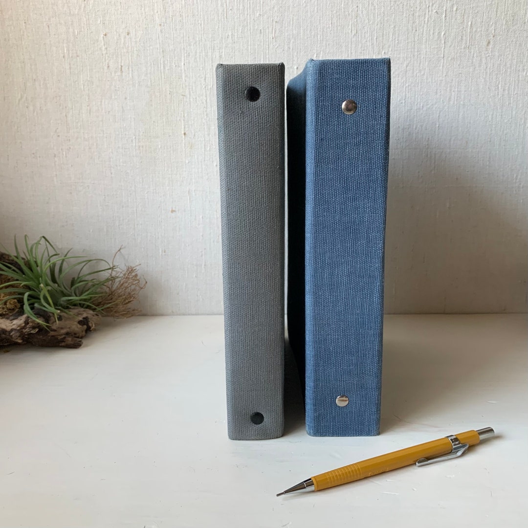 Vintage Cloth Binder Faded Blue Fabric Small Binder Three - Etsy