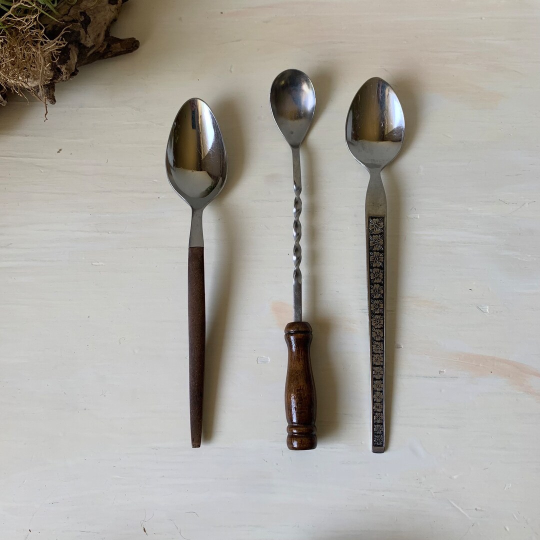 Vintage MCM Spoons - 3 Spoon Lot for Honey or Sugar or for Your Coffee ...