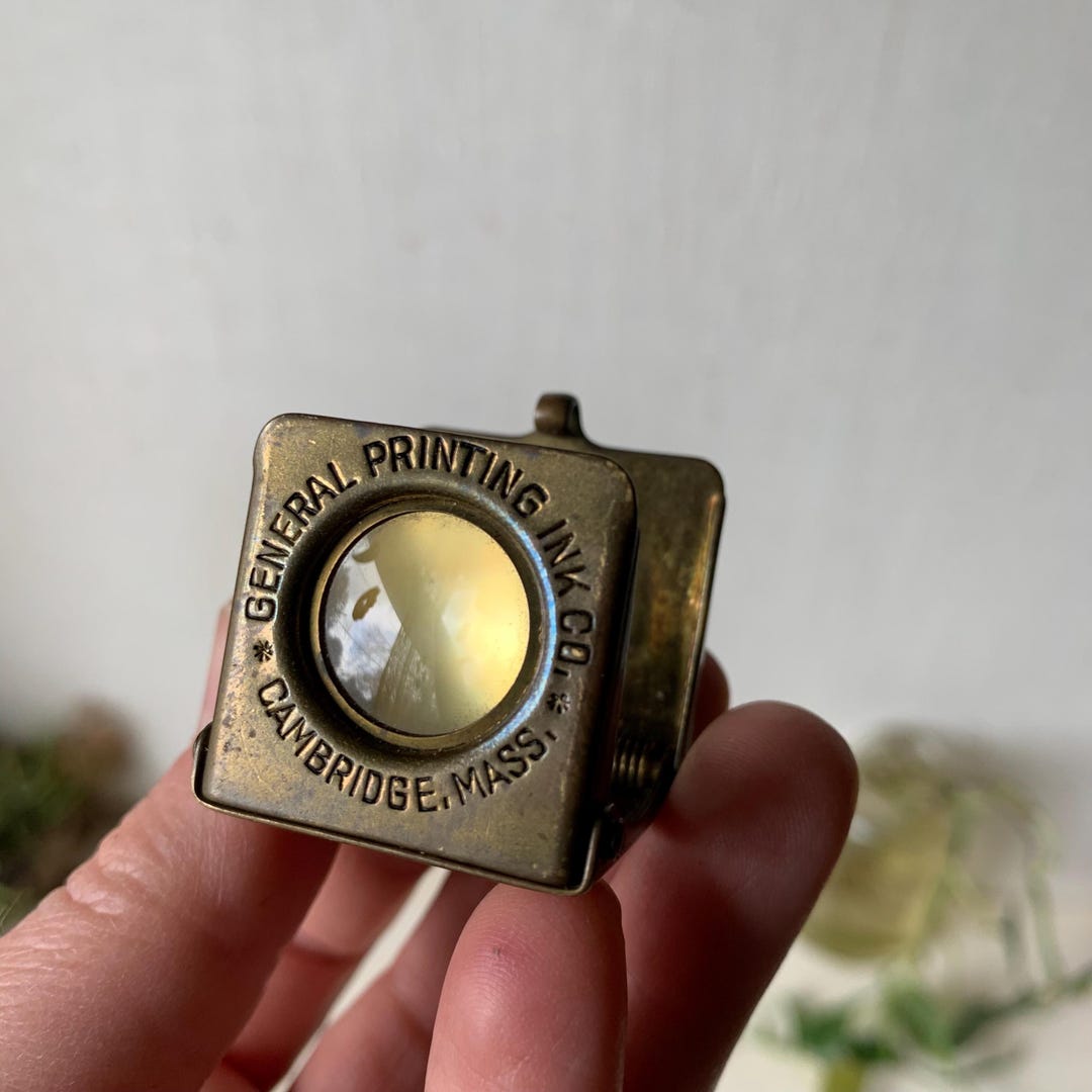 Antique Brass Folding Loupe - General Printing Ink Co - Cambridge Mass ...