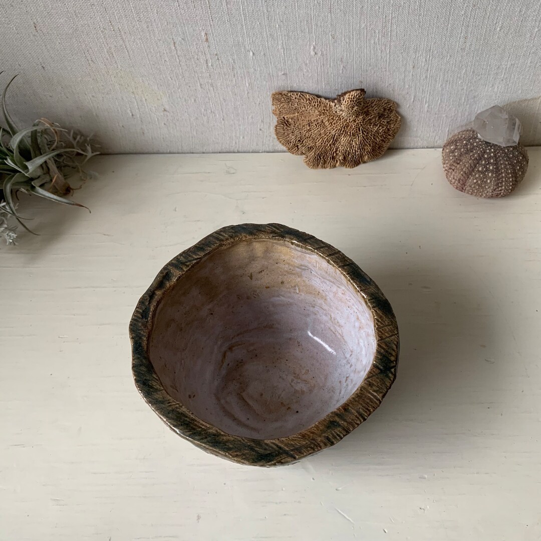 Vintage Sculptural Pottery Bowl Ceramic Vessel 70s 1970s Studio Pottery ...