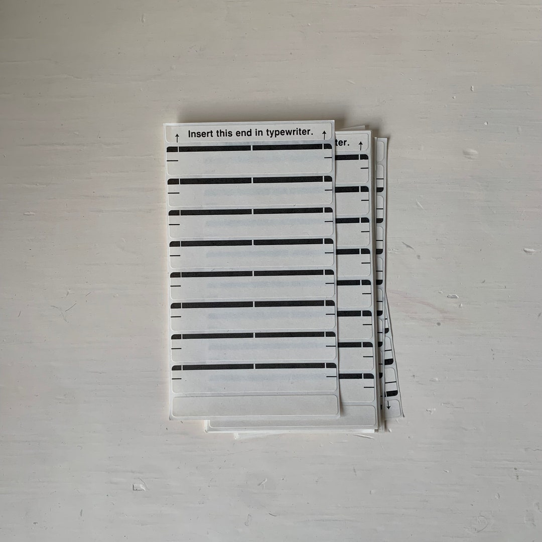 Vintage Typewriter Labels Black and White Adhesive Stickie Slim Paper ...