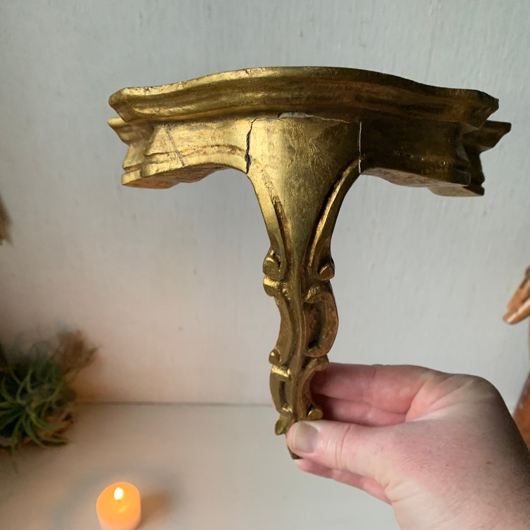 Antique Florentia Sconce Shelf Vintage Gilded Old World Italian Small ...