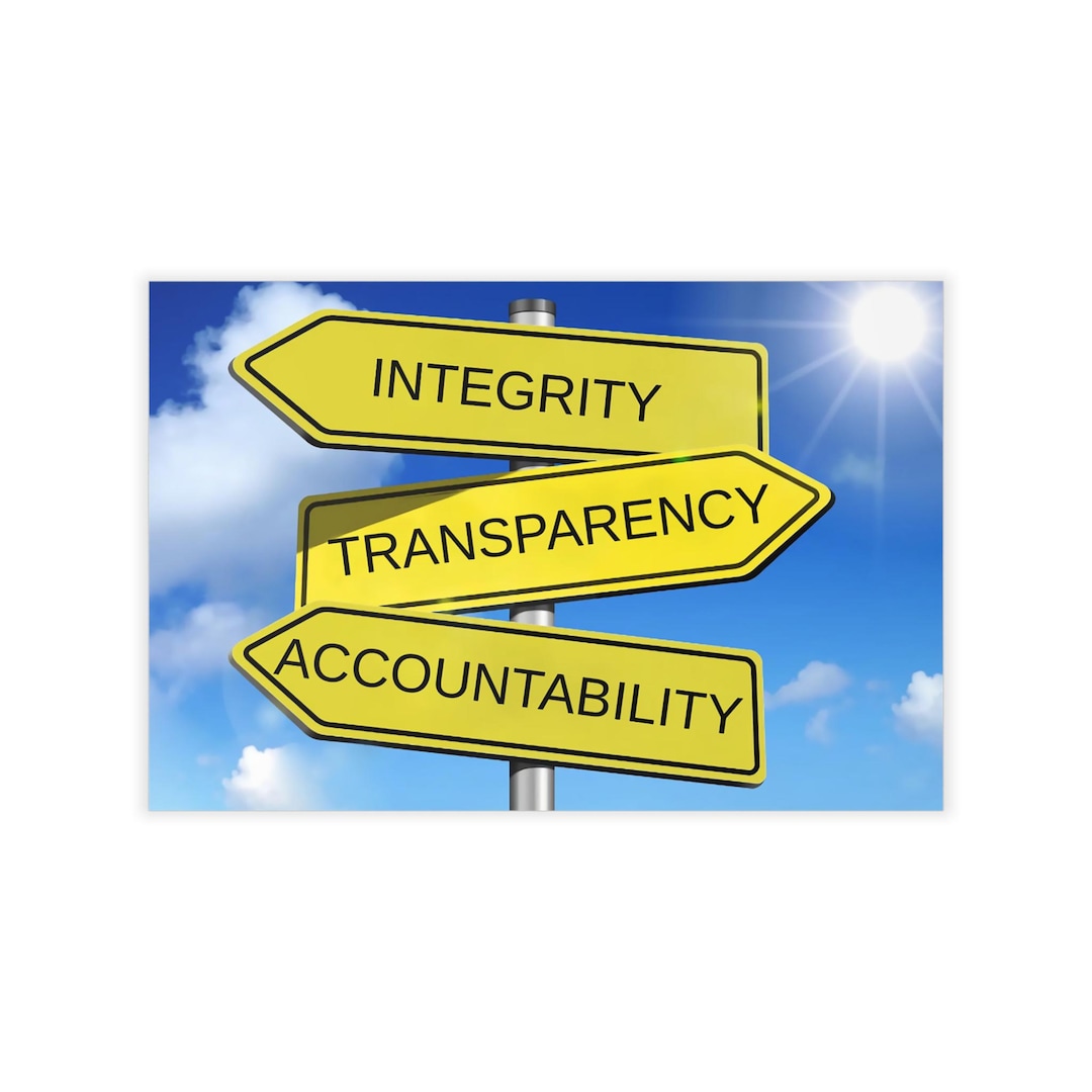 Integrity, Transparency and Accountability Wall Decal, Office Decor ...