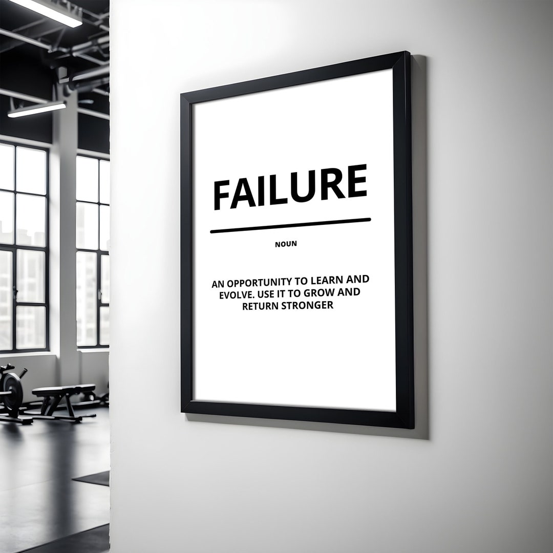Failure Definition Poster, Motivational Wall Art, Inspirational Gift ...