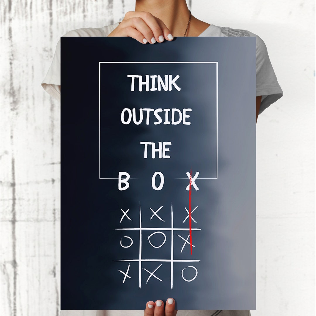 Think Outside the Box Print, Motivational Framed Canvas, Inspirational ...