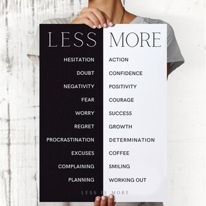 Less is More Wall Decor, Workout Poster, Inspirational Artwork ...