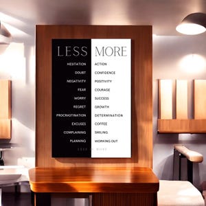 Less is More Wall Decor, Workout Poster, Inspirational Artwork ...
