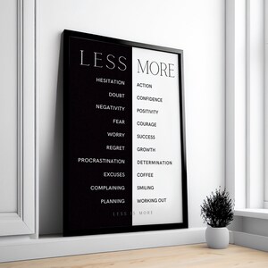 Less is More Wall Decor, Workout Poster, Inspirational Artwork ...