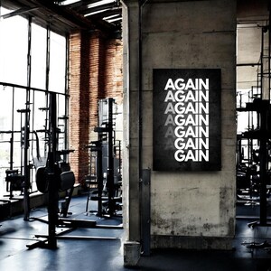 Again Gain Gym Wall Art, Motivational Canvas, Encouragement Print ...