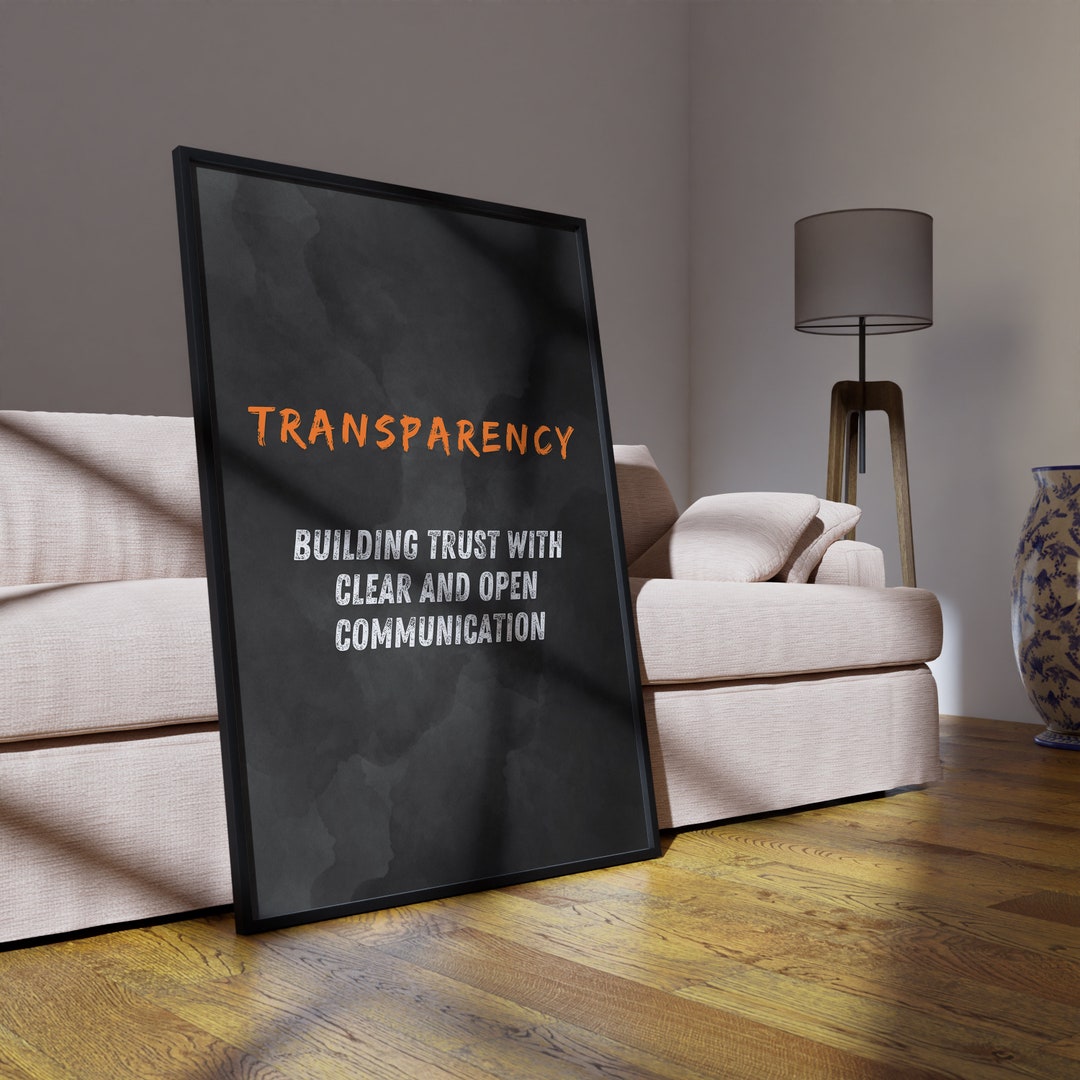 Transparency Wall Art, Office Definition Poster, Company Wall Print ...