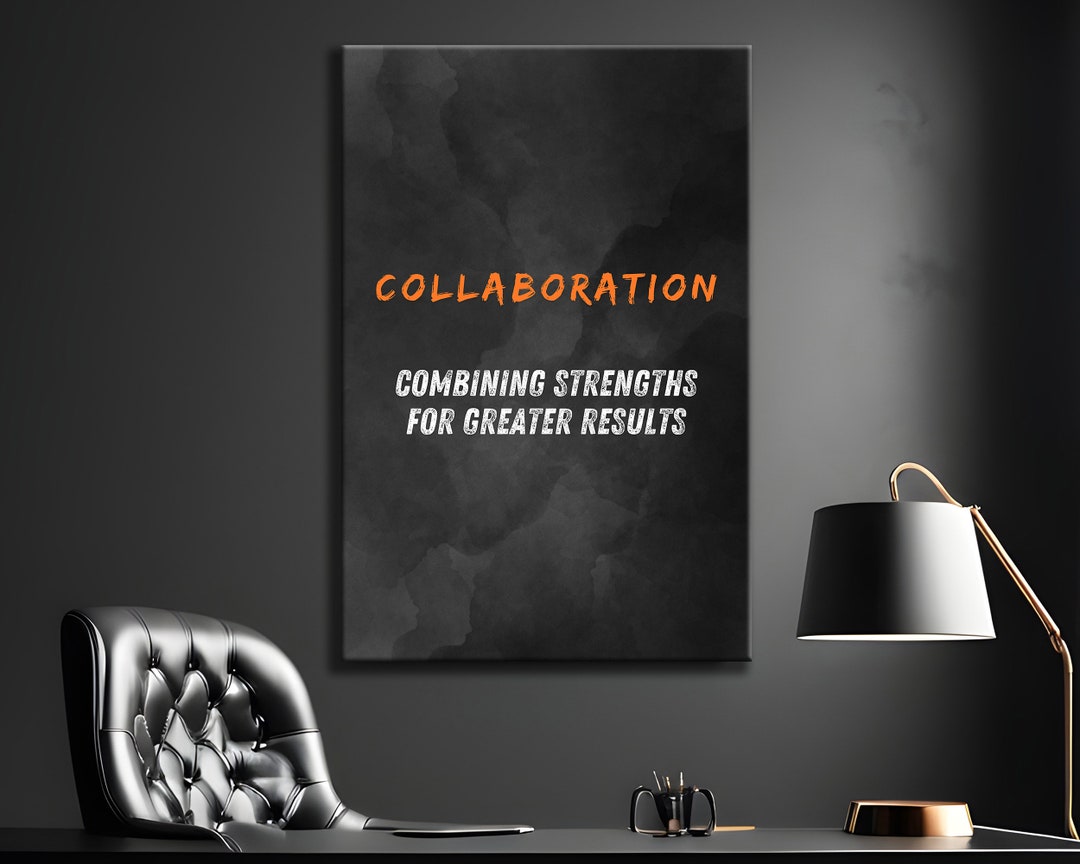 Collaboration Wall Art, Office Definition Poster, Company Wall Print ...