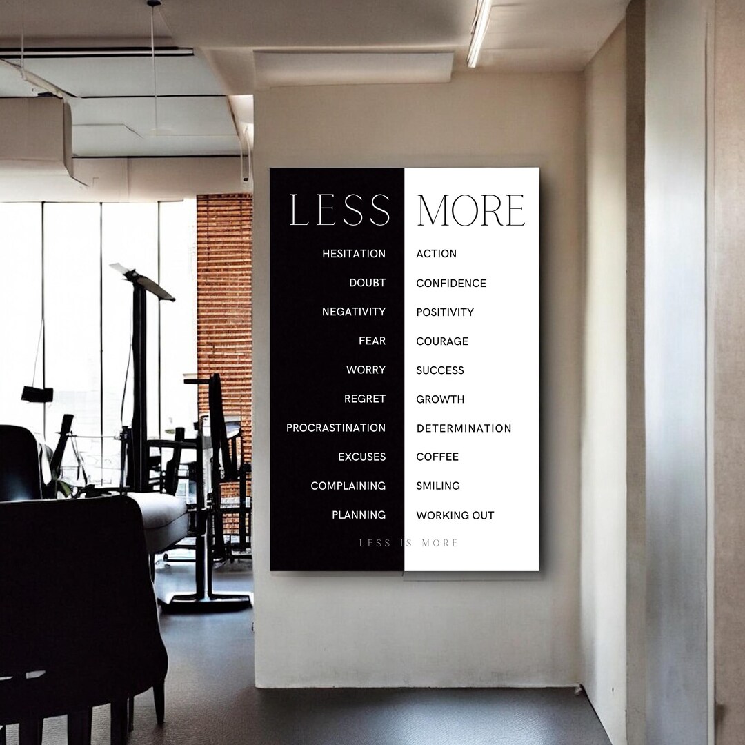 Less is More Wall Decor, Workout Poster, Inspirational Artwork ...