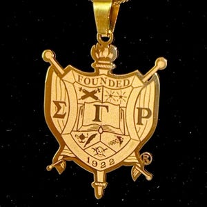 Sigma Gamma Rho Shield Necklace W/20” Snake Chain Plus 2” Extender ...