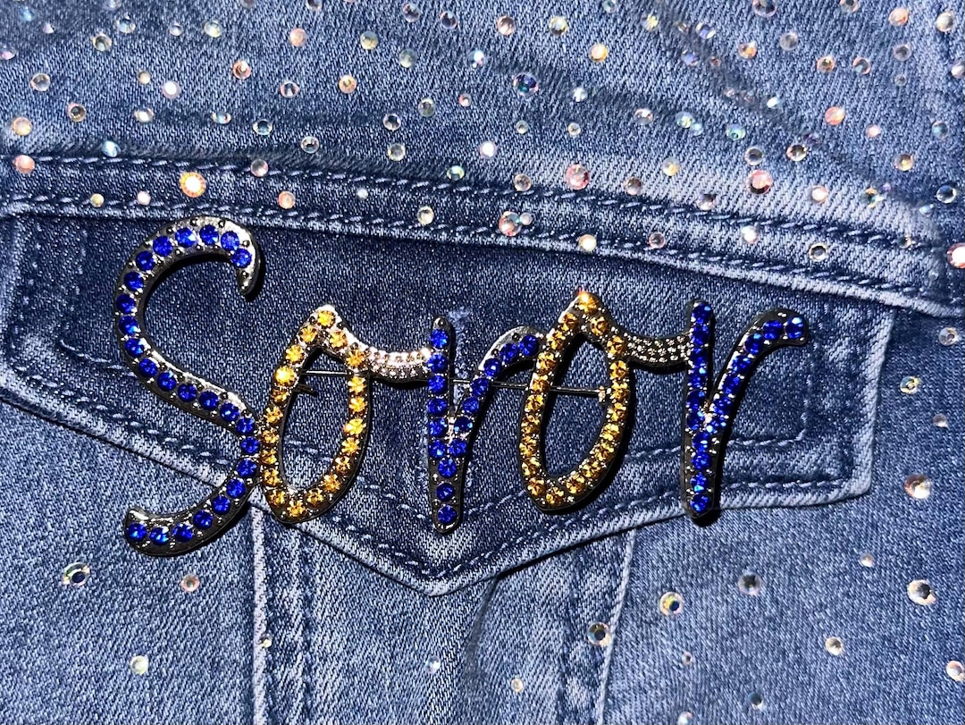 Royal Blue & Gold Soror Brooch - Etsy