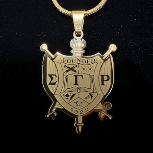 Sigma Gamma Rho Shield Necklace W/20” Snake Chain Plus 2” Extender ...