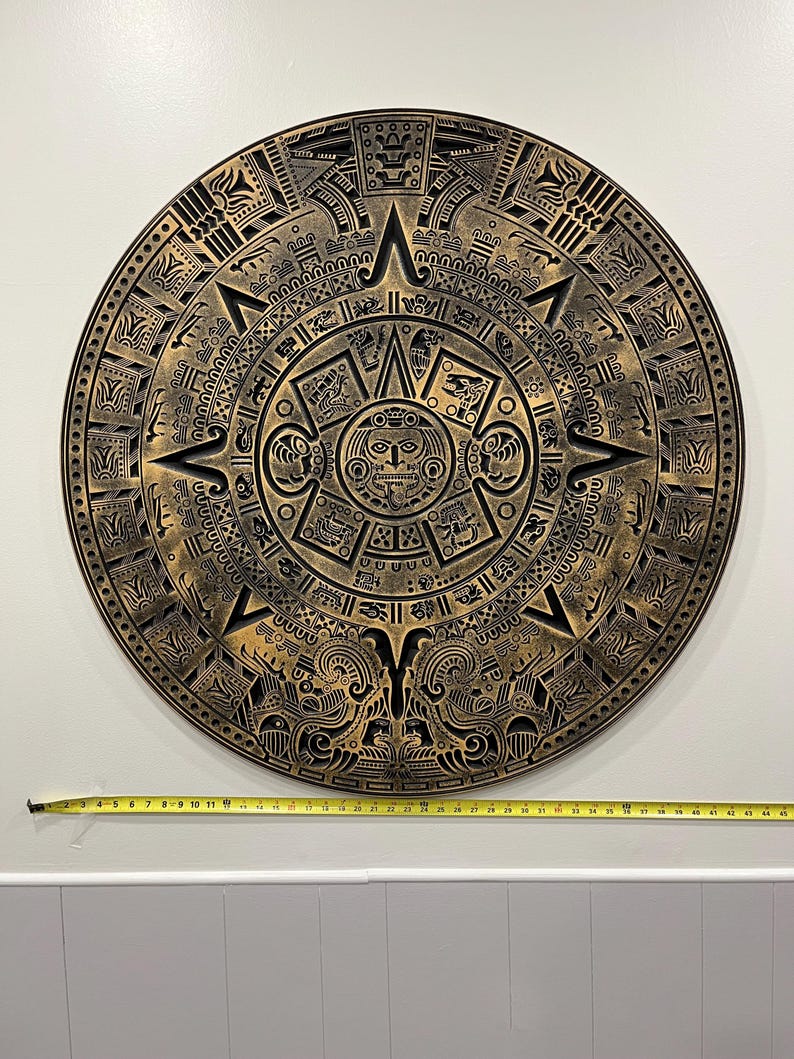 Mayan Calendar Wood, Mayan Wooden Calendar, Calendario Maya, Handmade ...