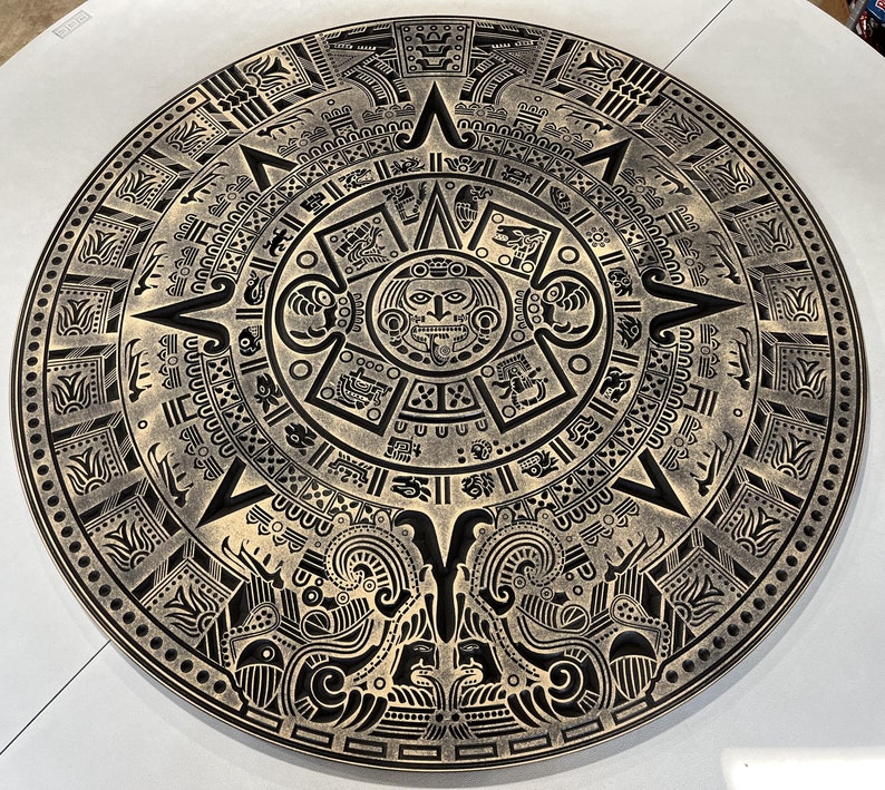 Mayan Calendar Wood, Mayan Wooden Calendar, Calendario Maya, Handmade ...