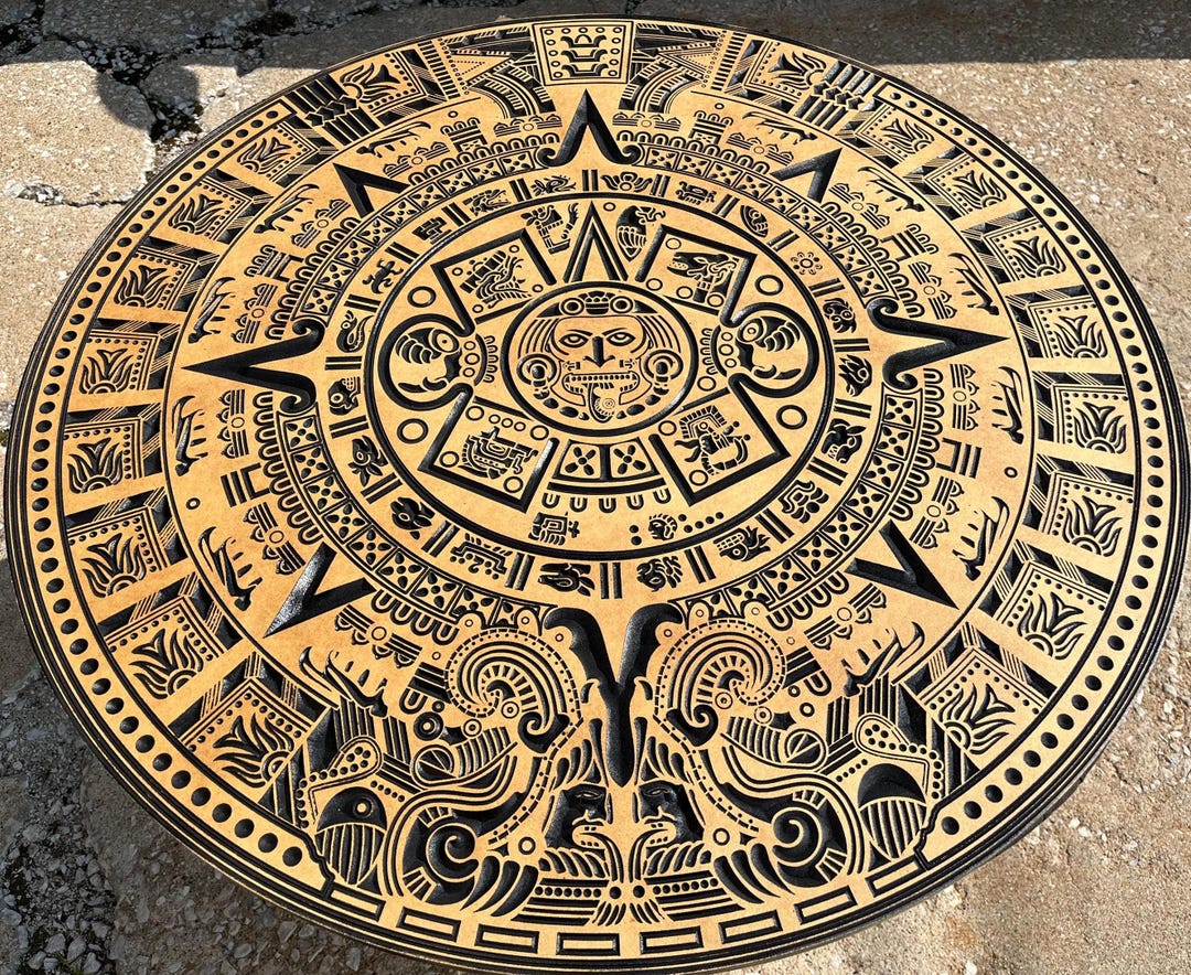 Mayan Wooden Calendar Mayan Hanging Calendar Calendario Maya De Madera ...
