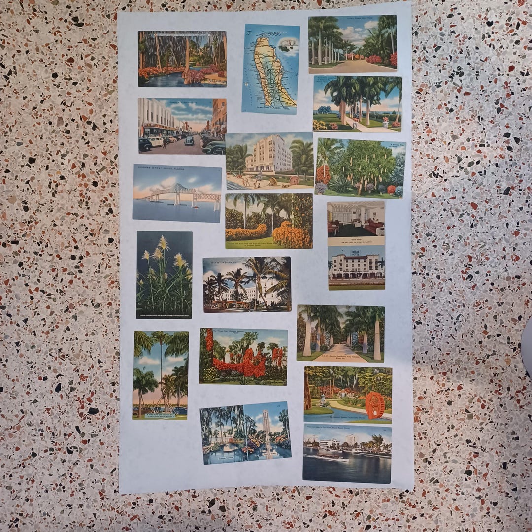 Vintage FLORIDA LINEN POSTCARDS 1940s-1950s Set of 18 - Etsy