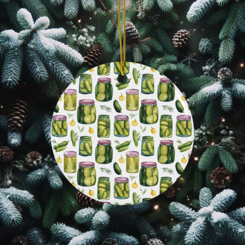Pickle Jar Ceramic Ornament, Christmas Gift for Someone Who Loves ...